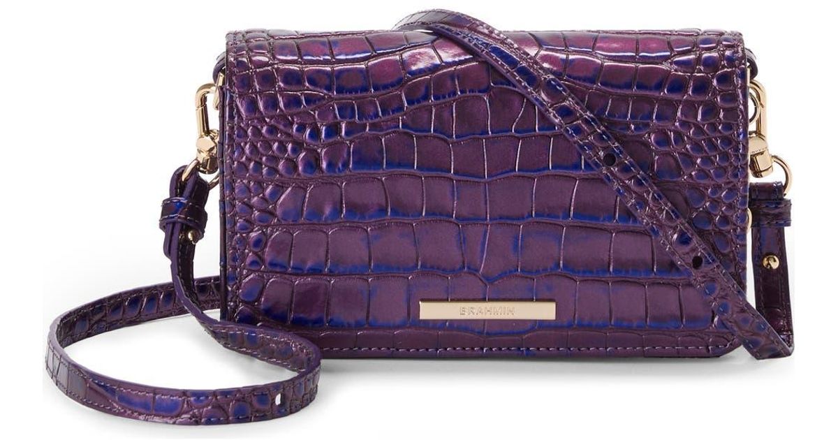 Brahmin Minuette Convertible Leather Crossbody Bag in Purple | Lyst
