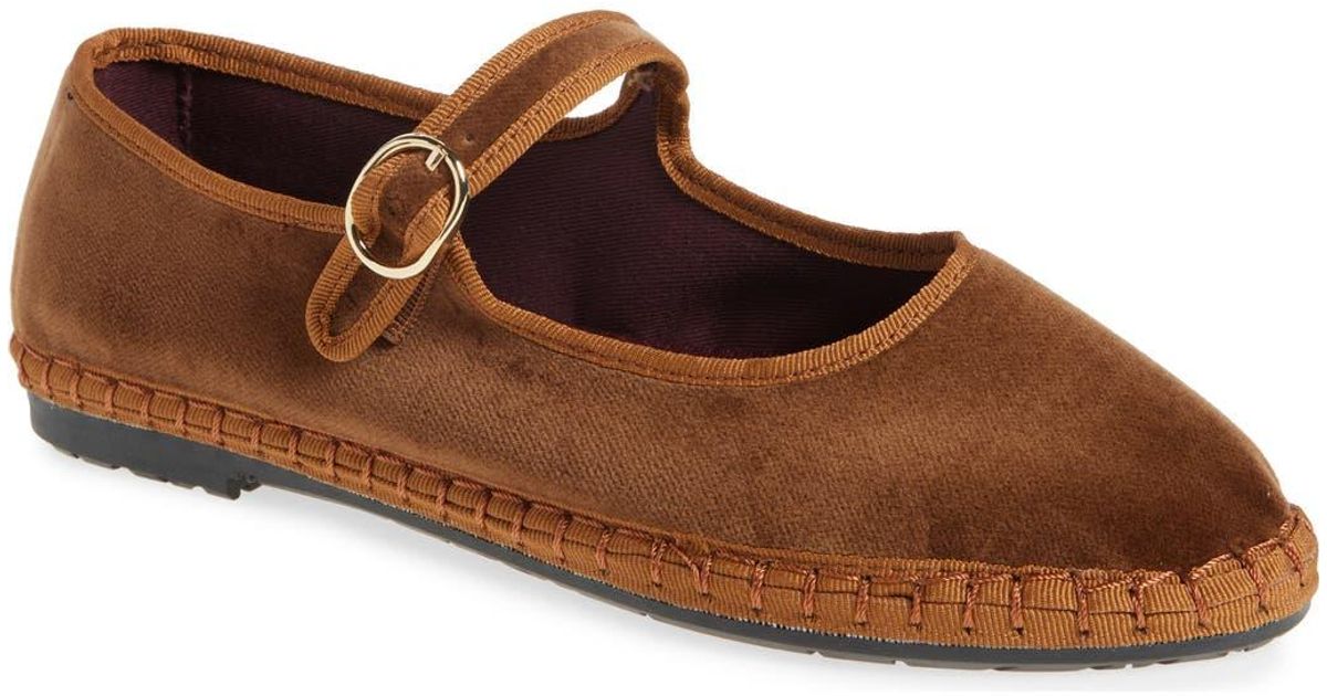 Flabelus Yoki Mary Jane Flat in Brown | Lyst