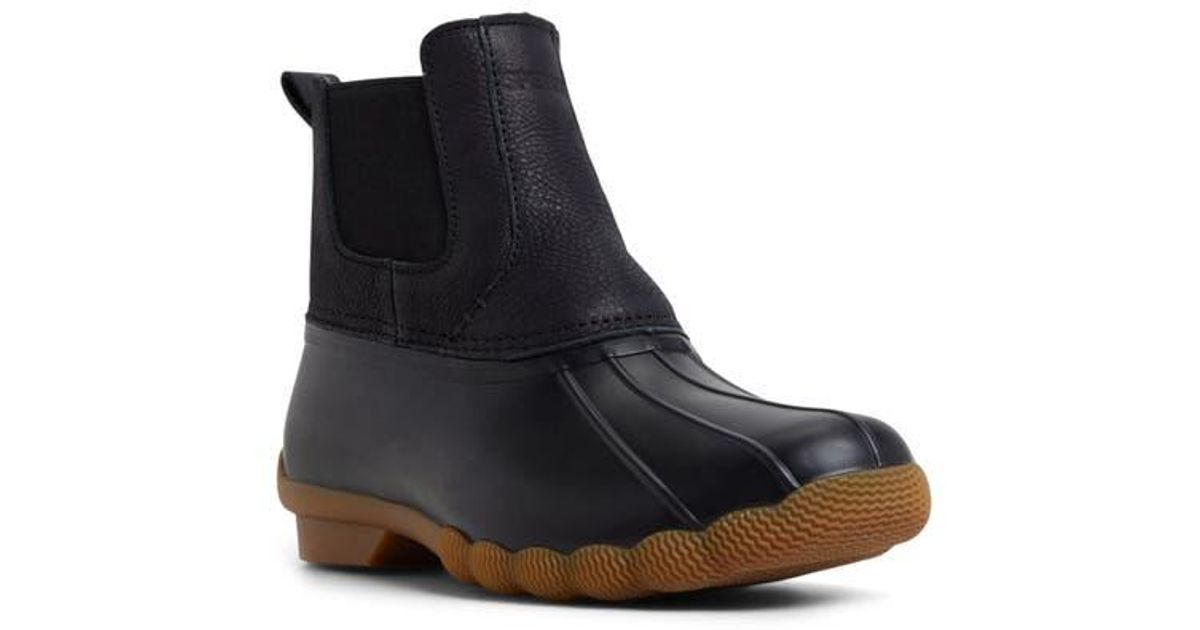 Sperry Top-Sider Saltwater Waterproof Duck Chelsea Boot in Black | Lyst