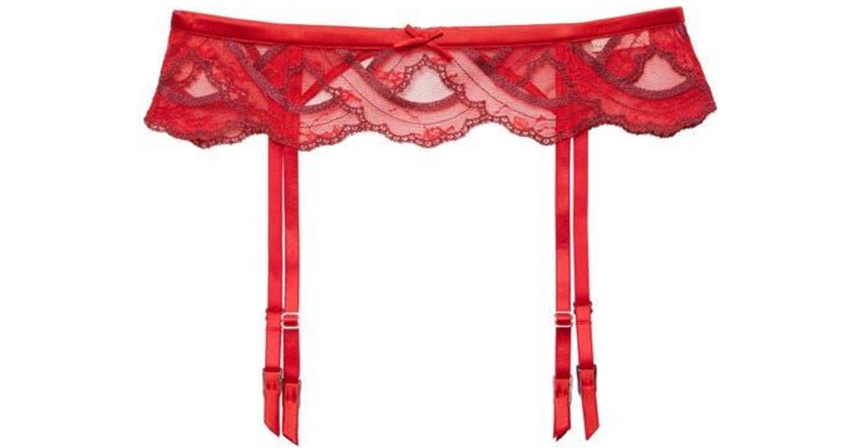 Fleur du Mal Hendrix Embroidered Garter Belt | Lyst
