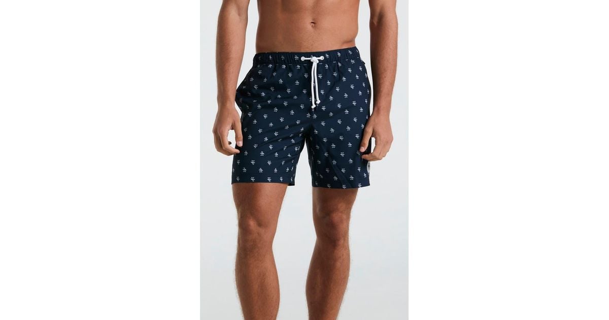Original Penguin 7-Inch Volley Swim Trunks in Blue for Men | Lyst