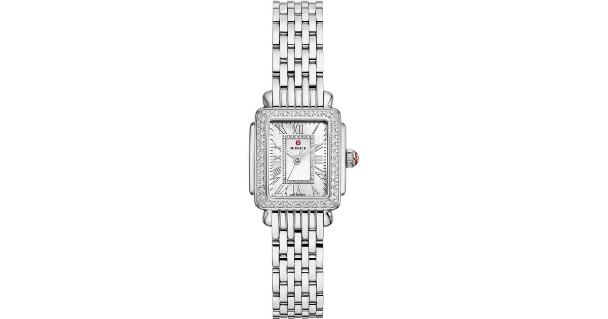 Michele Mini Deco Madison Diamond Bracelet Watch, 23Mm X 24Mm in ...