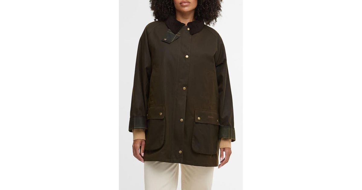 Barbour Acorn Water Repellent Waxed Cotton Jacket in Brown | Lyst