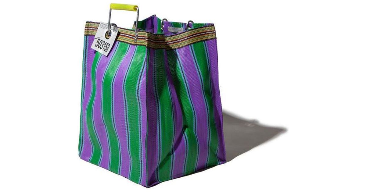 Puebco Recycled Plastic Stripe Bag in Green | Lyst