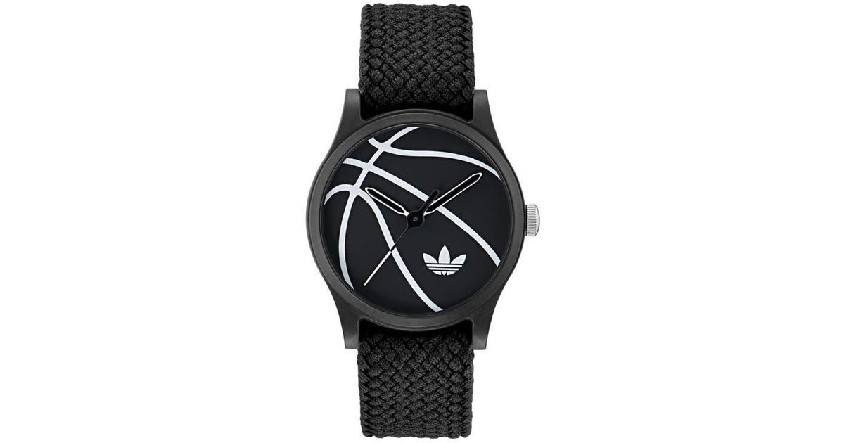 adidas Ao Style Basketball Dial Webbing Strap Watch, 39Mm in Black | Lyst