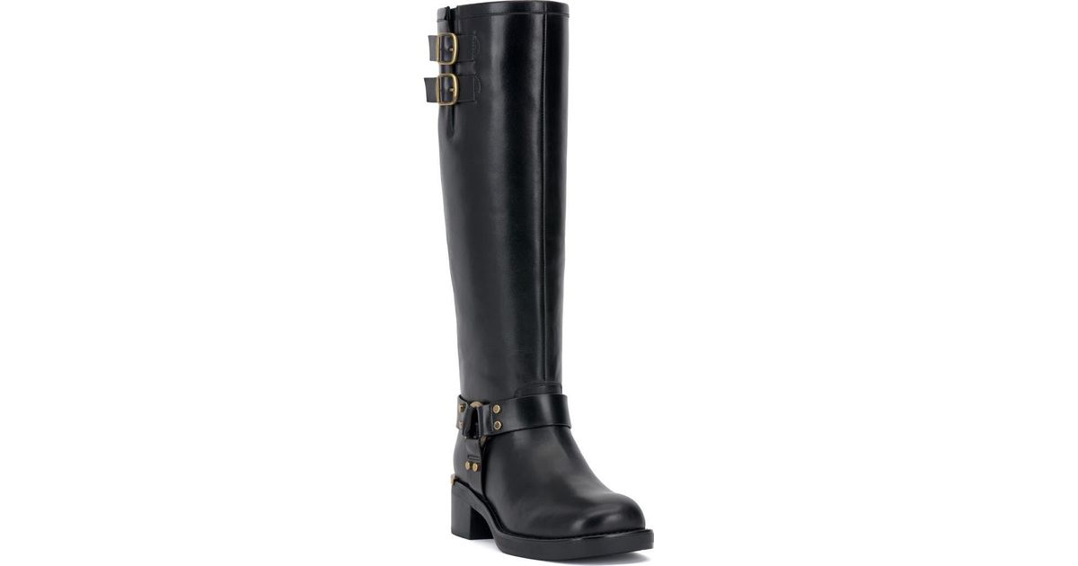 Vince Camuto Kaydin 2 Knee-high Moto Boots in Black | Lyst