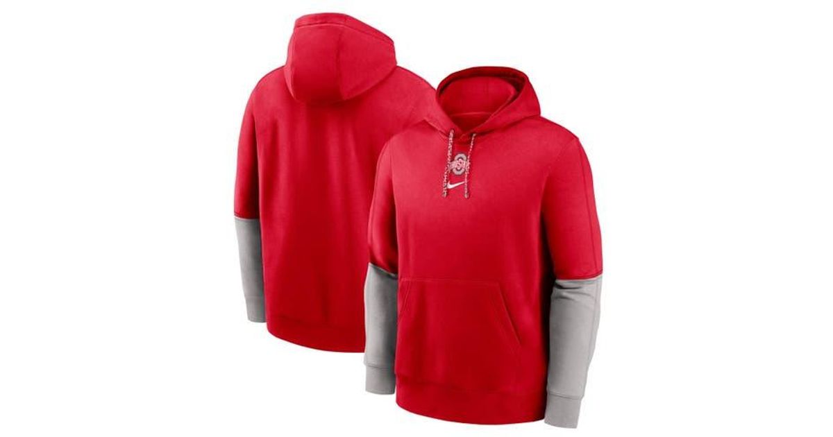 Nike Ohio State Buckeyes 2024 Sideline Club Pullover Hoodie in Red for Men | Lyst
