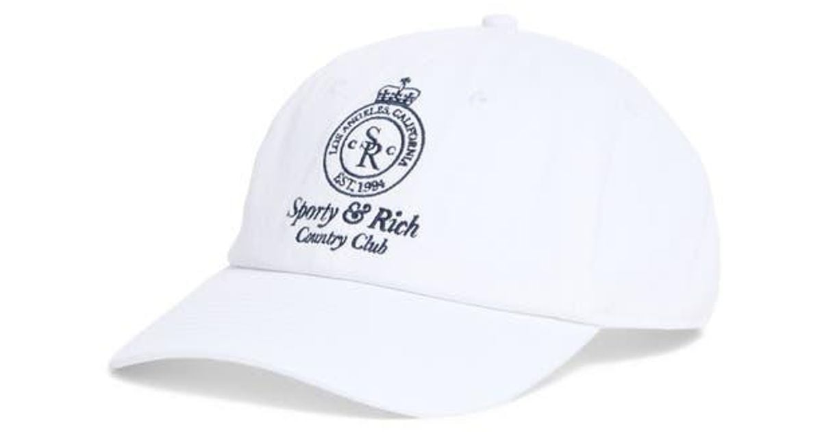 Sporty & Rich Crown Country Club Baseball Cap in White | Lyst