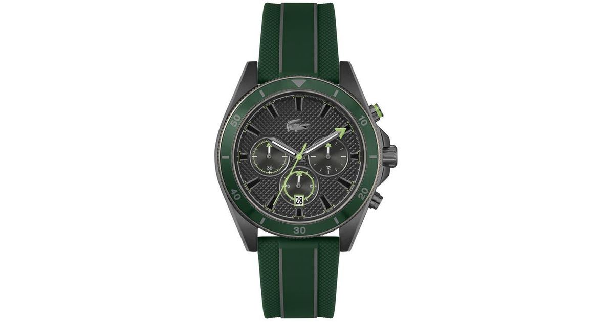 Lacoste Mainsail Chronograph Silicone Strap Watch, 43Mm in Green for Men | Lyst