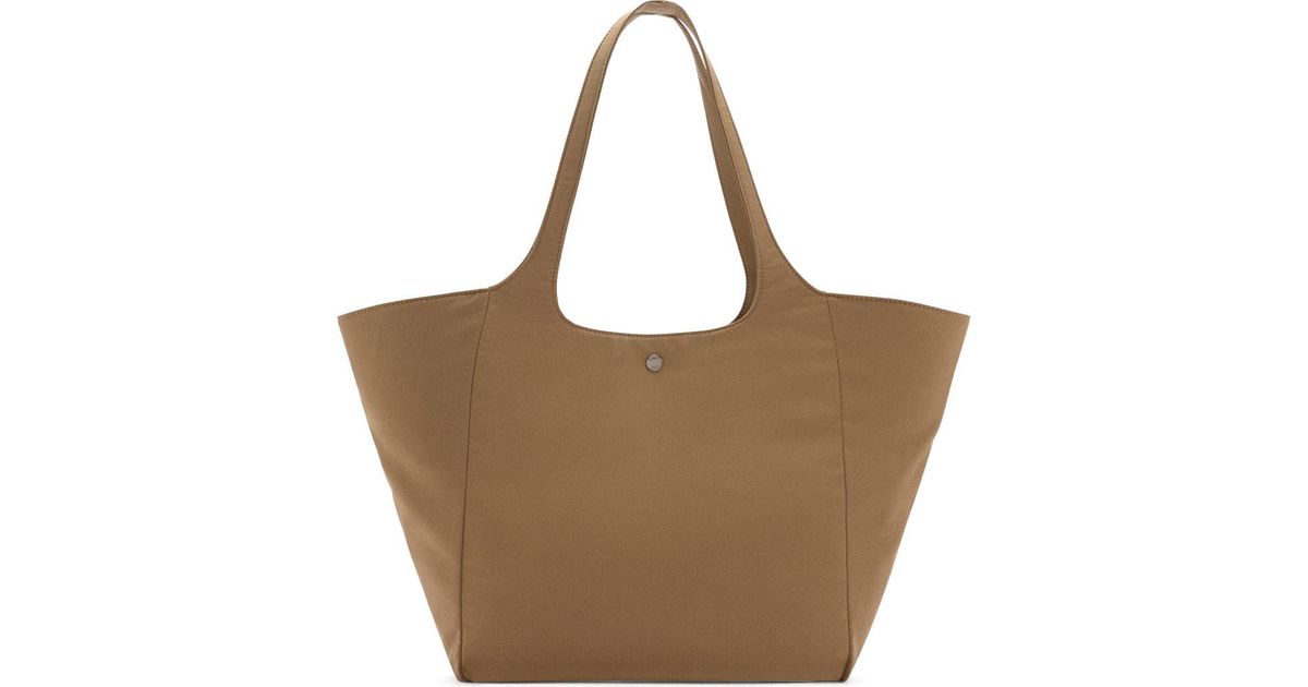 Mango Nylon Tote in Brown | Lyst