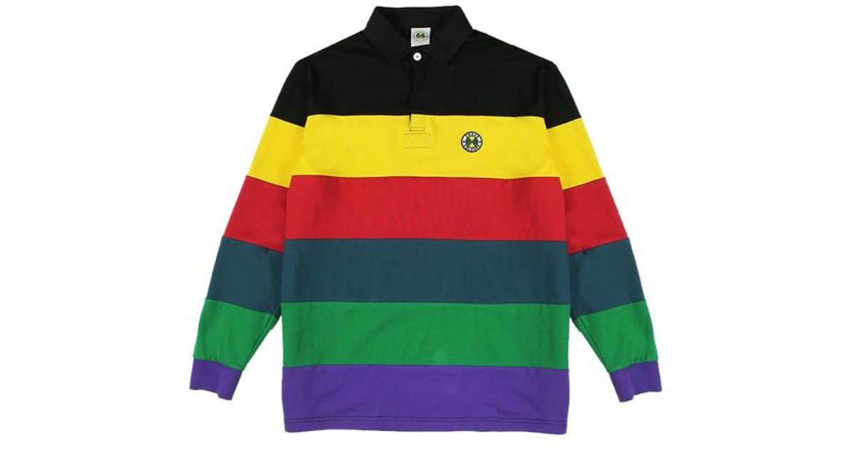 Cross Colours Retro Stripe L/S Rugby in Yellow for Men | Lyst