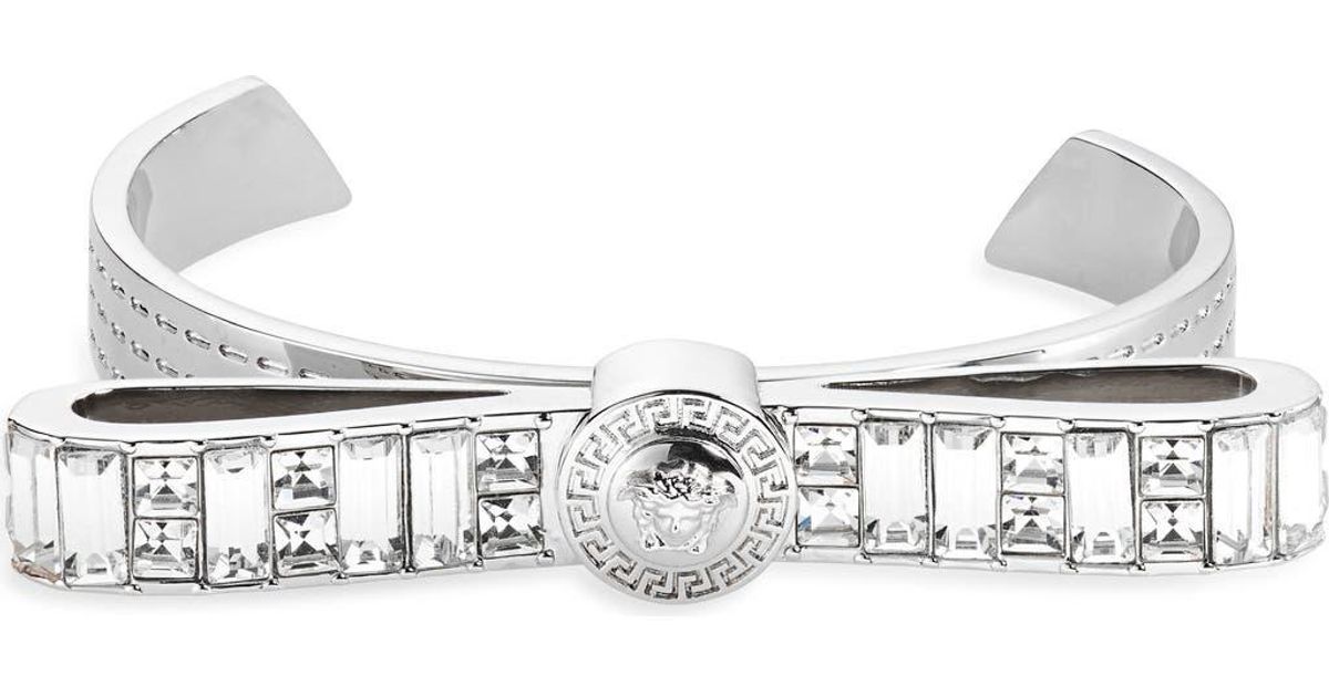 Versace Gianni Ribbon Cuff Bracelet in Metallic | Lyst