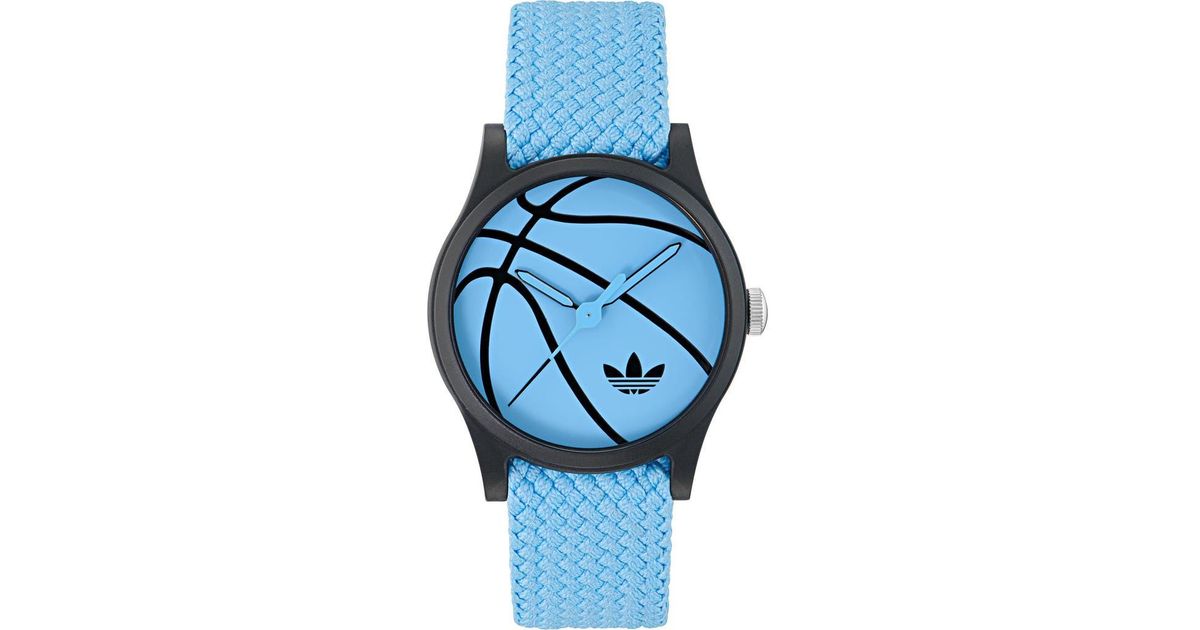 adidas Ao Style Basketball Dial Webbing Strap Watch, 39Mm in Blue | Lyst