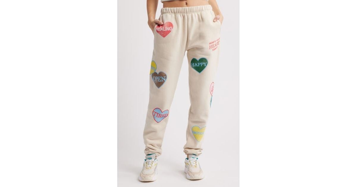The Mayfair Group How's Your Heart Sweatpants in Natural | Lyst