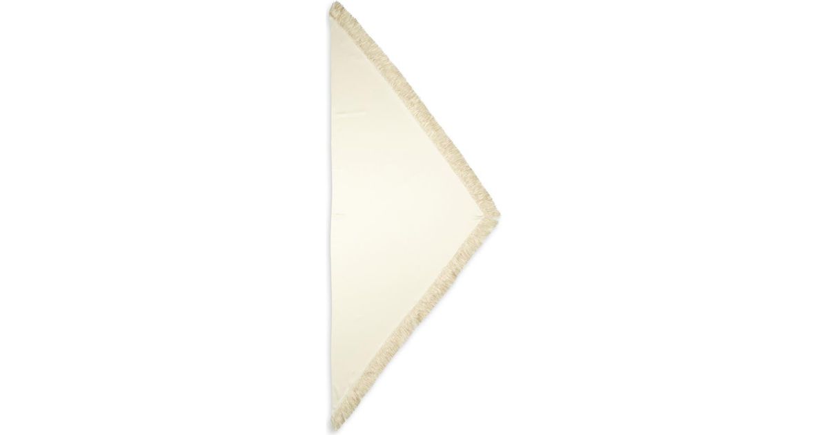 TOTEME Charmeuse Satin Triangle Fringe Scarf in Natural | Lyst