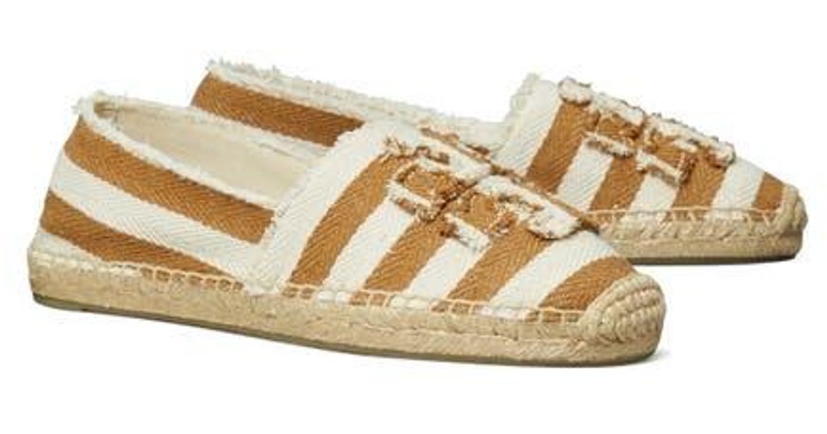 Tory Burch Fray Stripe Espadrille Flat | Lyst