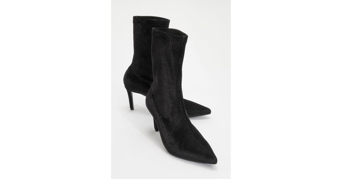 Prologue Shoes Thalin Zip Stiletto Boot in Black | Lyst