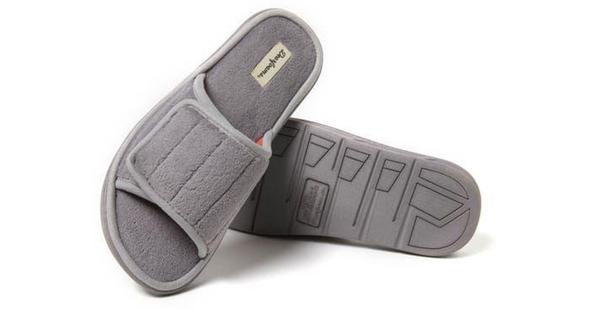 Dearfoams Collin Terry Adjustable Shower Slide Slipper in Gray for Men ...