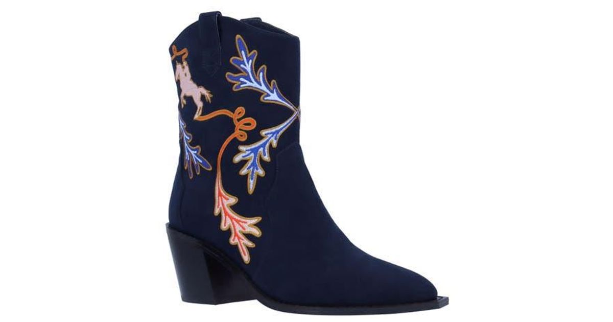 J. Reneé Skyla Pointed Toe Western Boot in Blue | Lyst