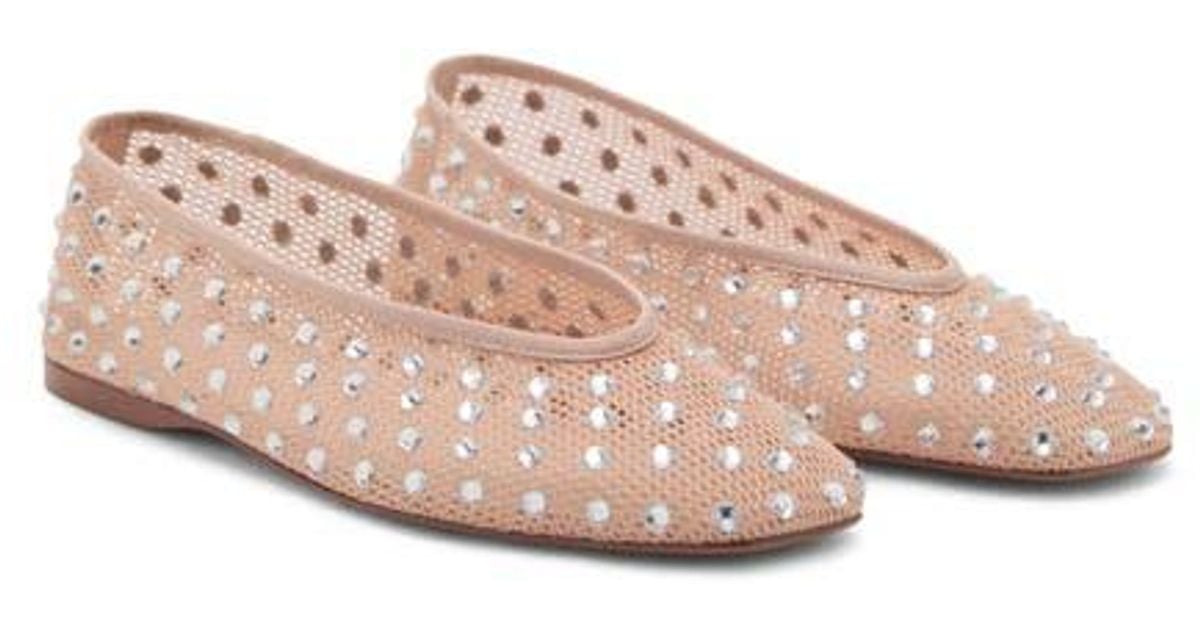 Mango Embellished Ballet Flat in Pink | Lyst