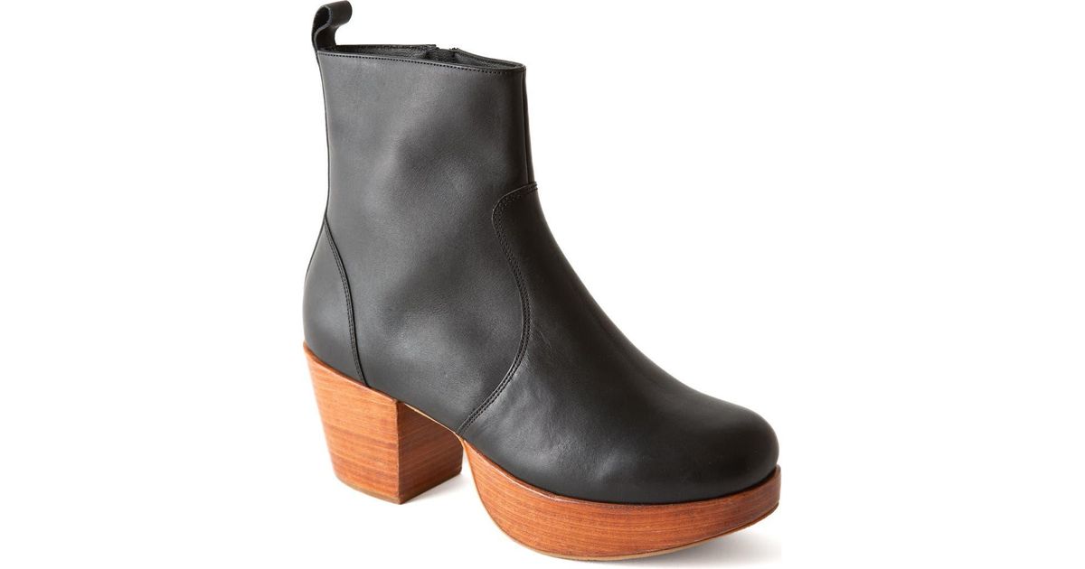 Fortress Charli Leather Platform Clog Boot in Black | Lyst