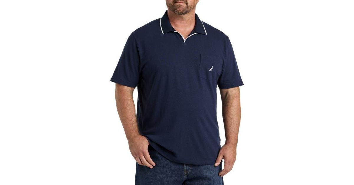 Nautica Split-Collar Polo Shirt in Blue for Men | Lyst