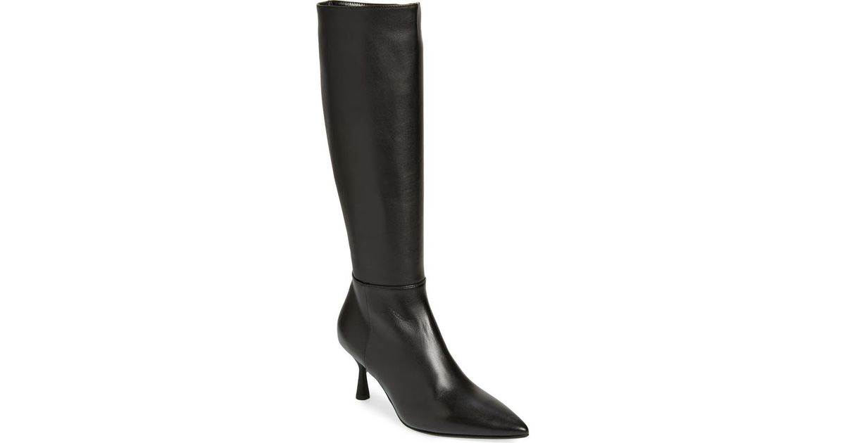 Agl Attilio Giusti Leombruni Ide Pointed Toe Knee High Boot in Black | Lyst