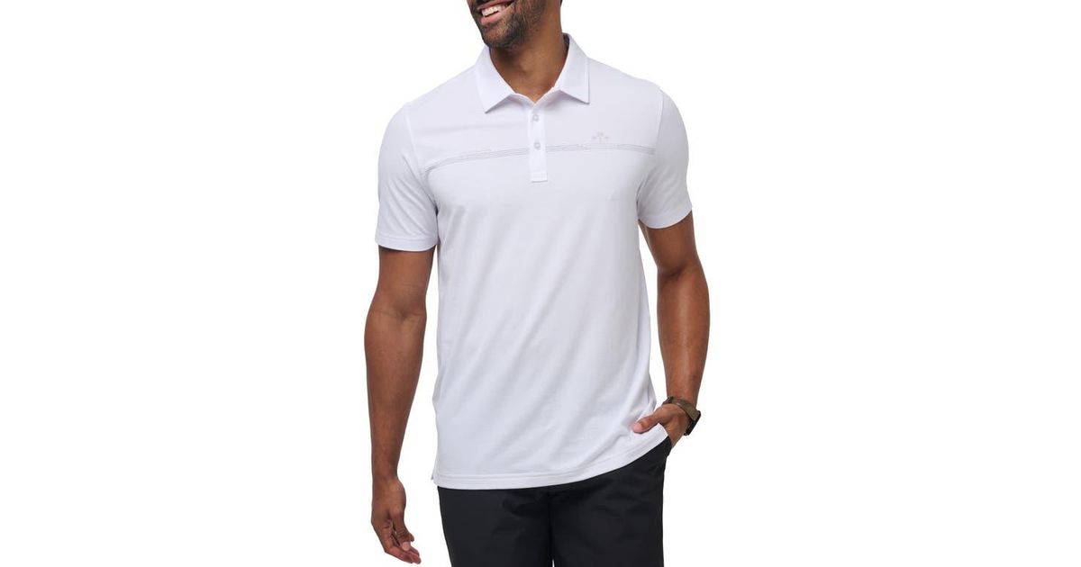 Travis Mathew Bay Break Chest Stripe Polo in White for Men | Lyst