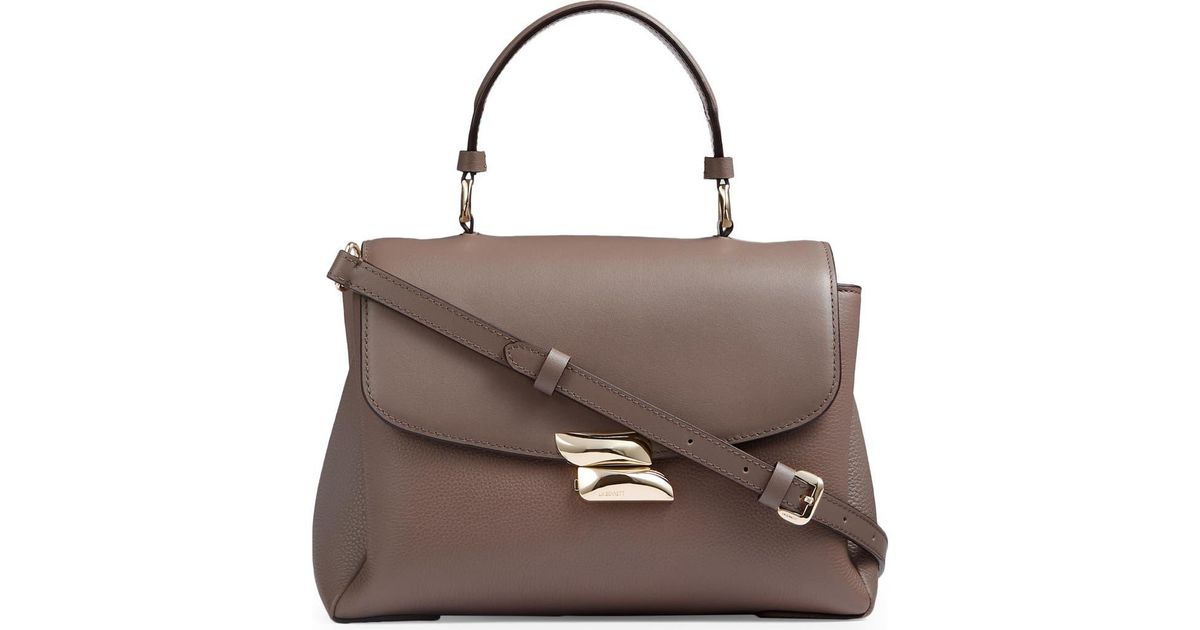 LK Bennett Darcie Leather Top Handle Bag in Brown | Lyst