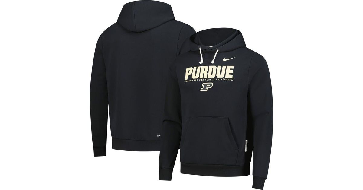Nike Purdue Boilermakers 2025 Sideline Standard Issue Dri-Fit Hoodie in ...