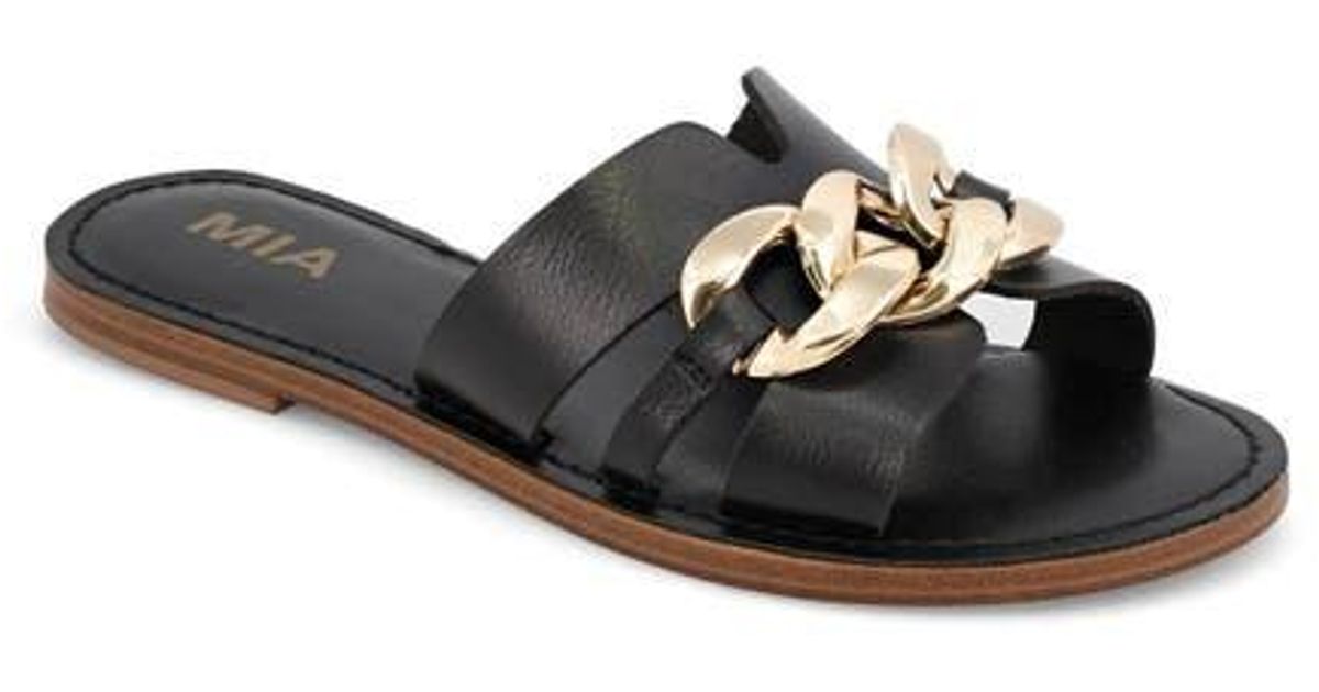 MIA Venetia Slide Sandal in Black | Lyst
