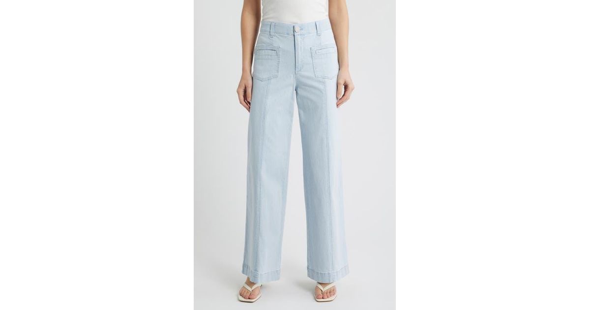 Wit & Wisdom Skyrise Stripe Patch Pocket Wide Leg Pants in Blue | Lyst