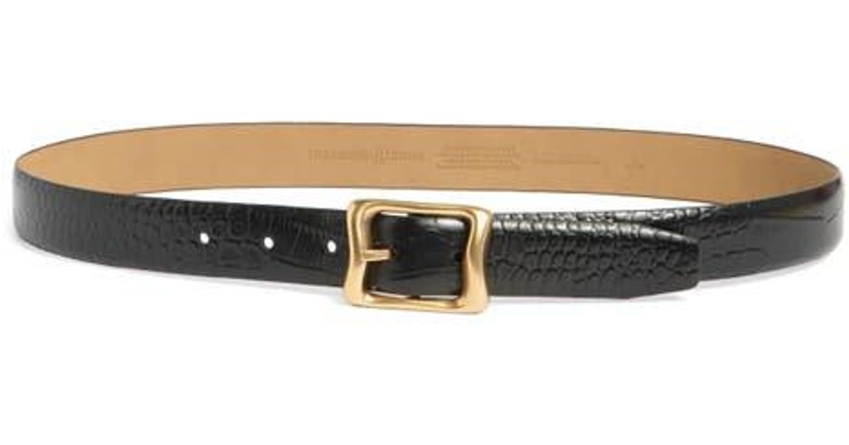 Treasure & Bond Tana Croc Embossed Leather Belt in Black | Lyst