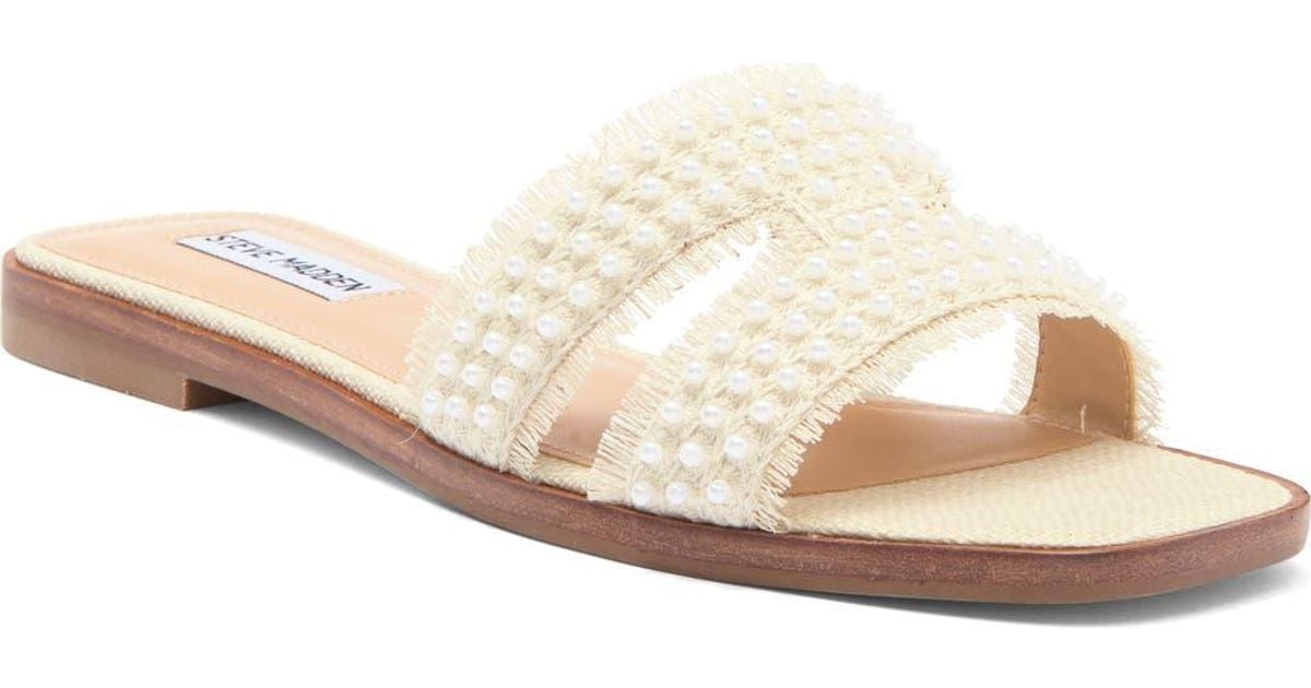 Steve Madden Hazel Slide Sandal in White | Lyst