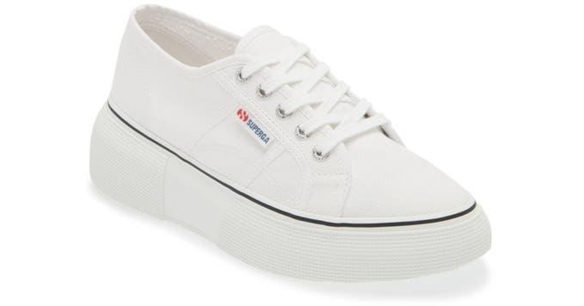 Superga 2287 Bubble Line Platform Wedge Sneaker in White | Lyst