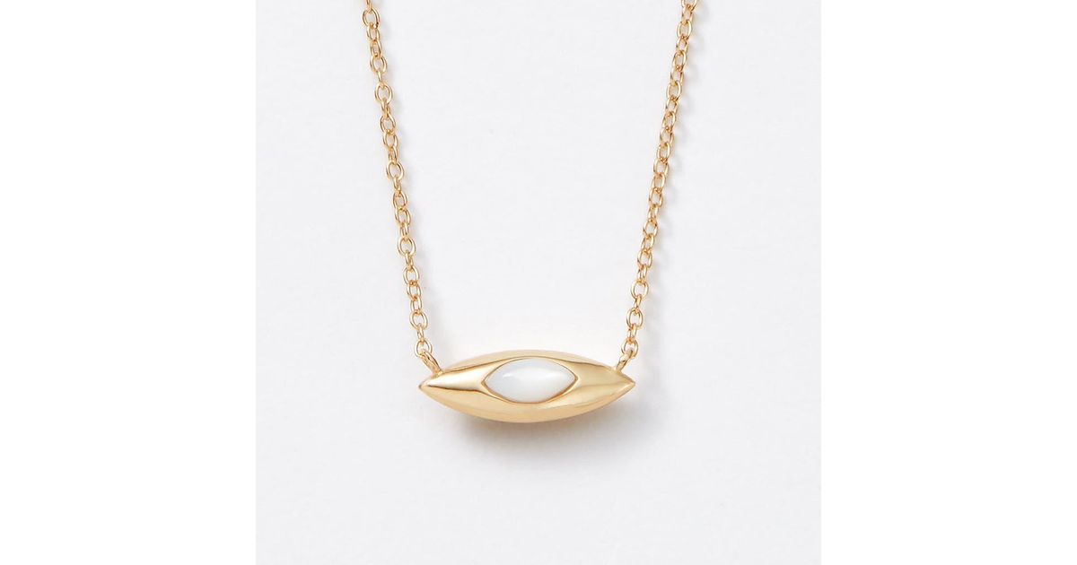 Sara Patino Viola Reversible Pearl And Topaz Necklace in Metallic | Lyst