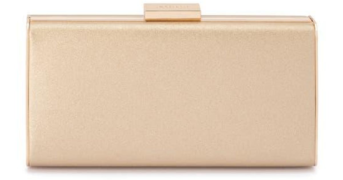 OLGA BERG Precious Metallic Box Clutch in Natural | Lyst