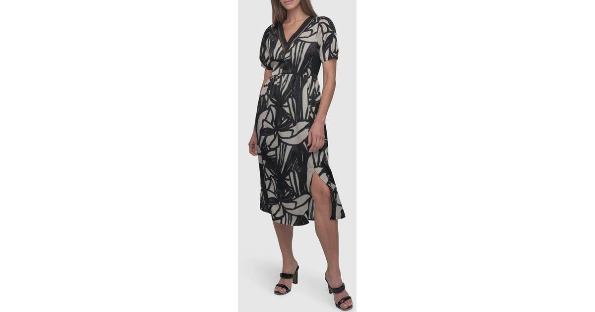 DKNY Print Ladder Stitch Dress | Lyst