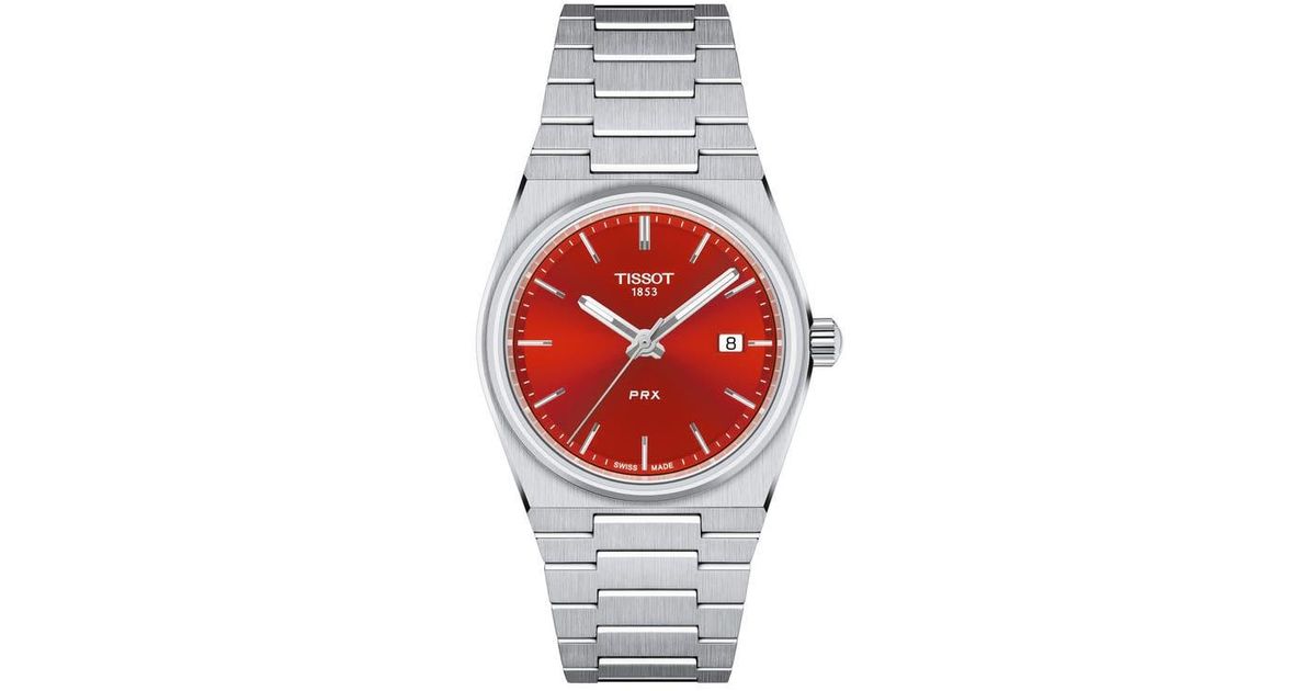Tissot Prx Bracelet Watch, 35Mm in Red | Lyst
