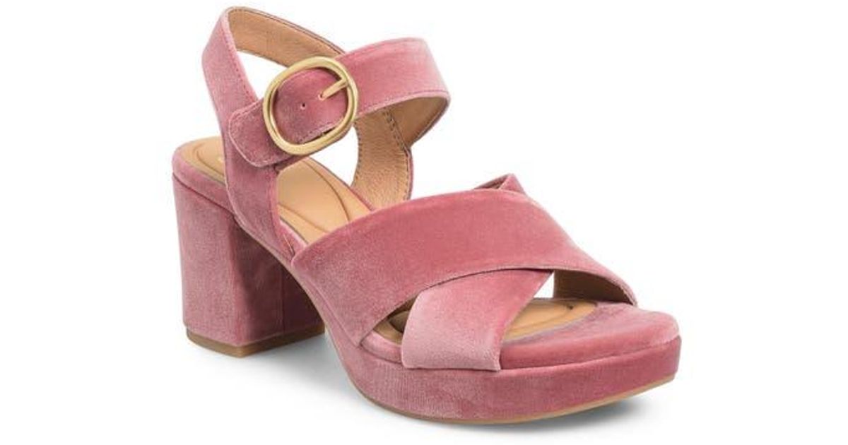 Söfft Lizzie Ankle Strap Platform Sandal in Pink | Lyst