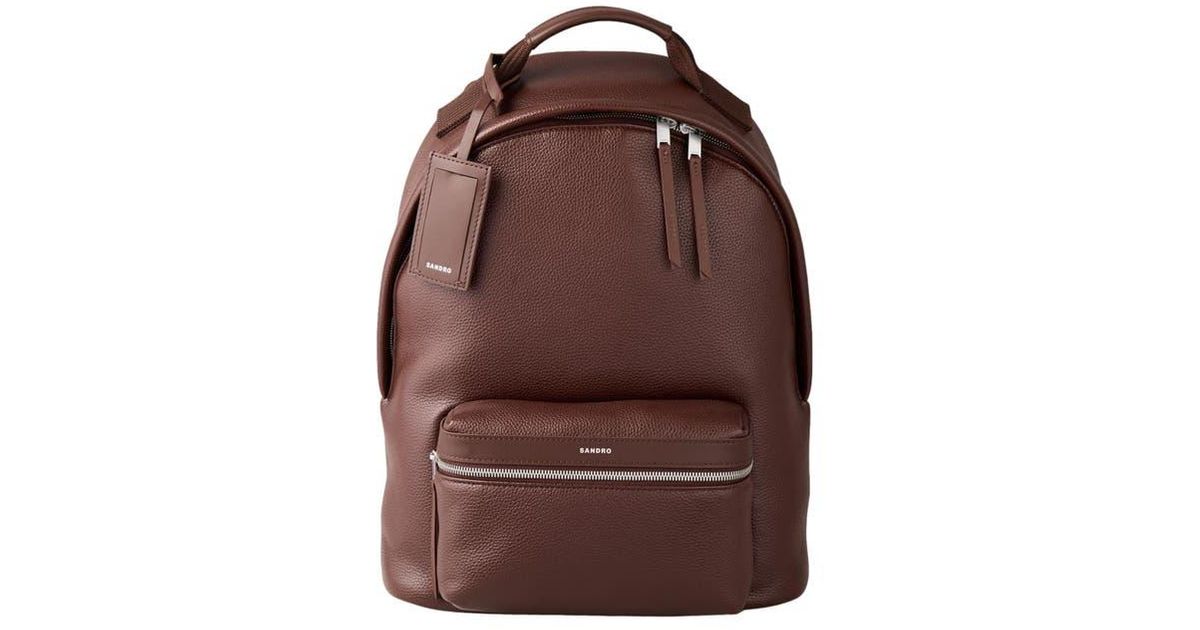 Sandro Coated Canvas Backpack in Brown for Men | Lyst