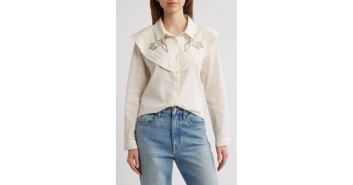 The Great The Beaded Partridge Shirt in Natural | Lyst