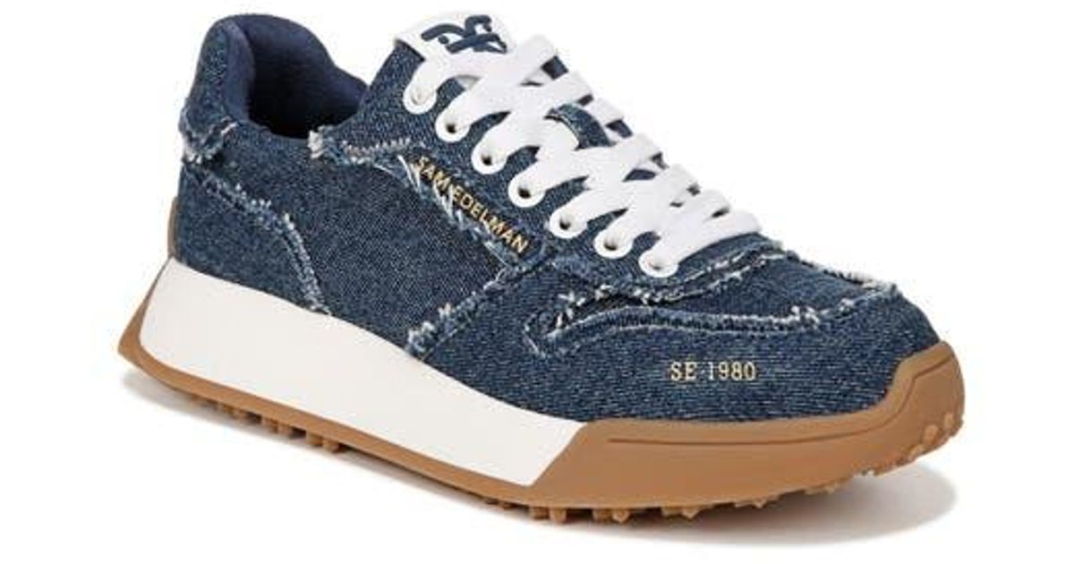 Sam Edelman Layla Denim Sneaker in Blue | Lyst