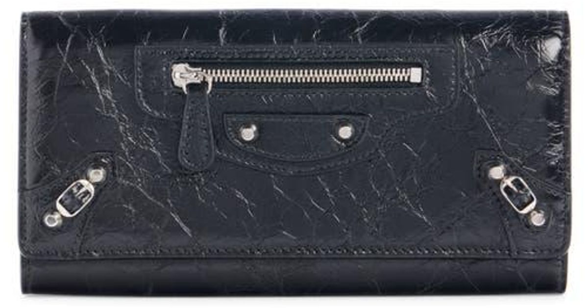 Balenciaga Le City Long Leather Wallet in Gray | Lyst