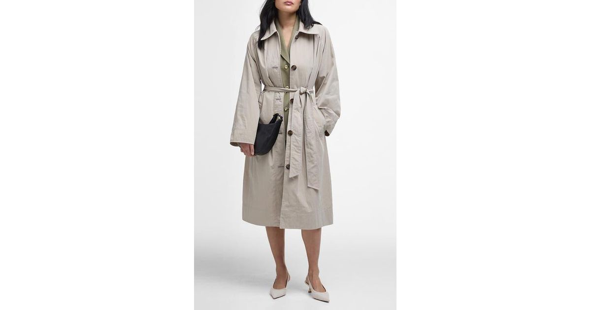 Barbour Garbo Showerproof Trench Coat | Lyst