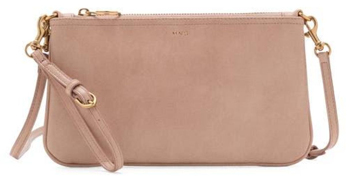 Mango Faux Leather Clutch in Brown | Lyst