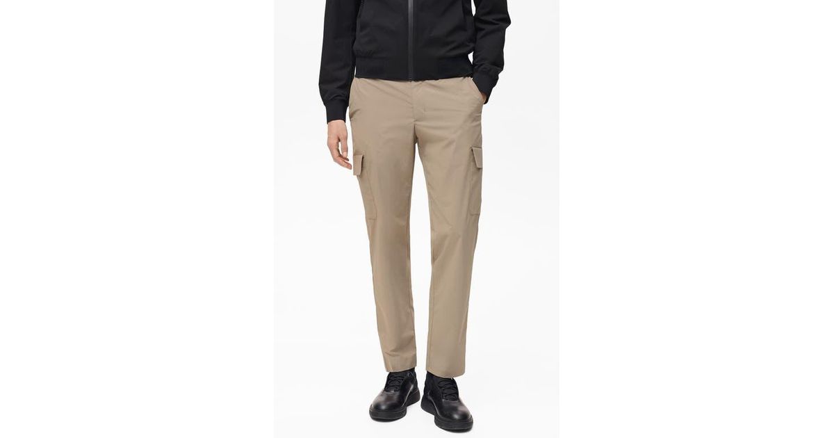 Mango Thermoregulating Slim Comfort Stretch Cargo Pants in Black for ...