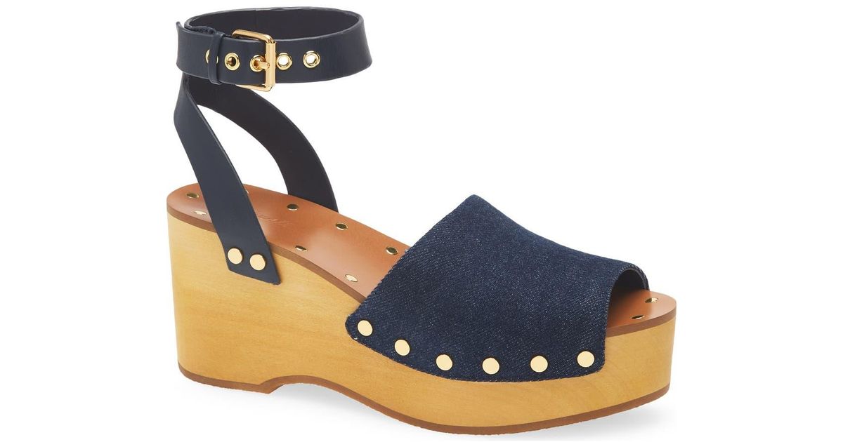 Madewell The Anouk Denim Platform Clog Sandal in Blue | Lyst