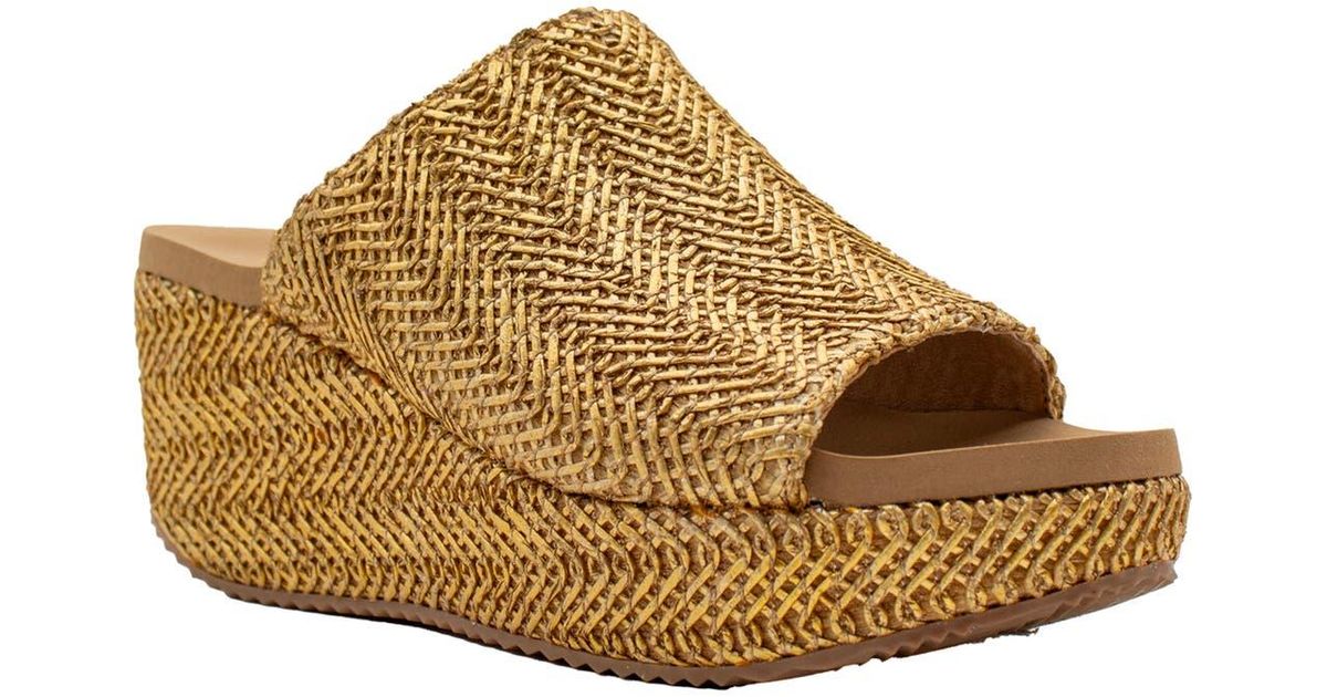 Volatile Canteen Water Resistant Raffia Wedge Platform Sandal in ...