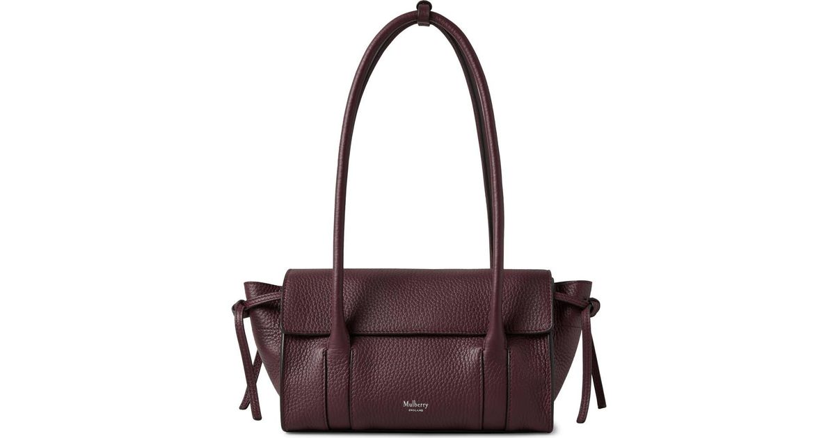 Mulberry Mini Soft Bayswater Grained Leather Satchel in Purple | Lyst